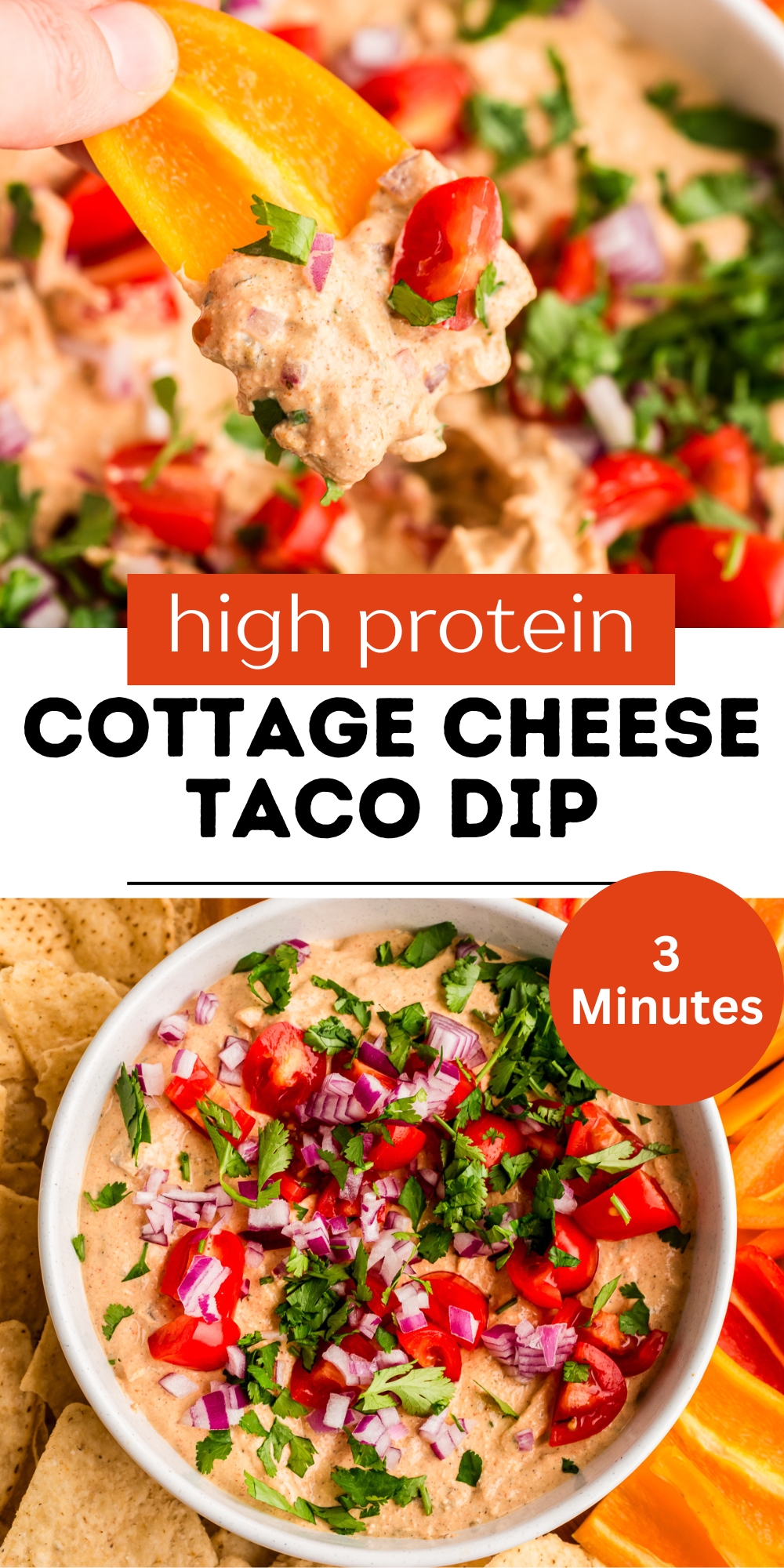 3 Ingredient Cottage Cheese Taco Dip (Ready in 3 Minutes)